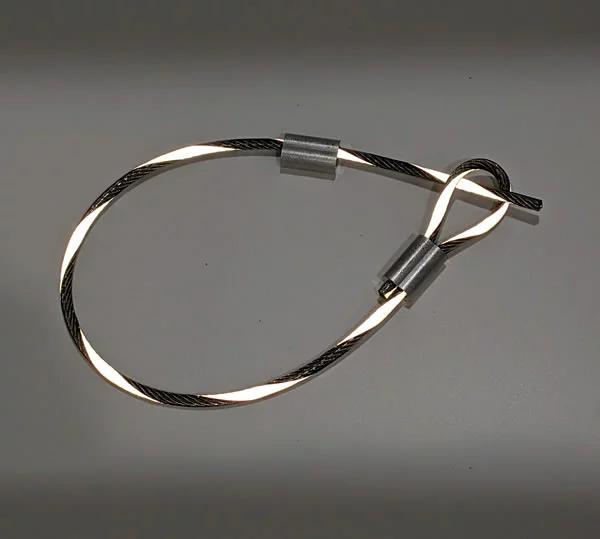 reflective stainless steel aircraft cable for caps, 20” long with (2 ...